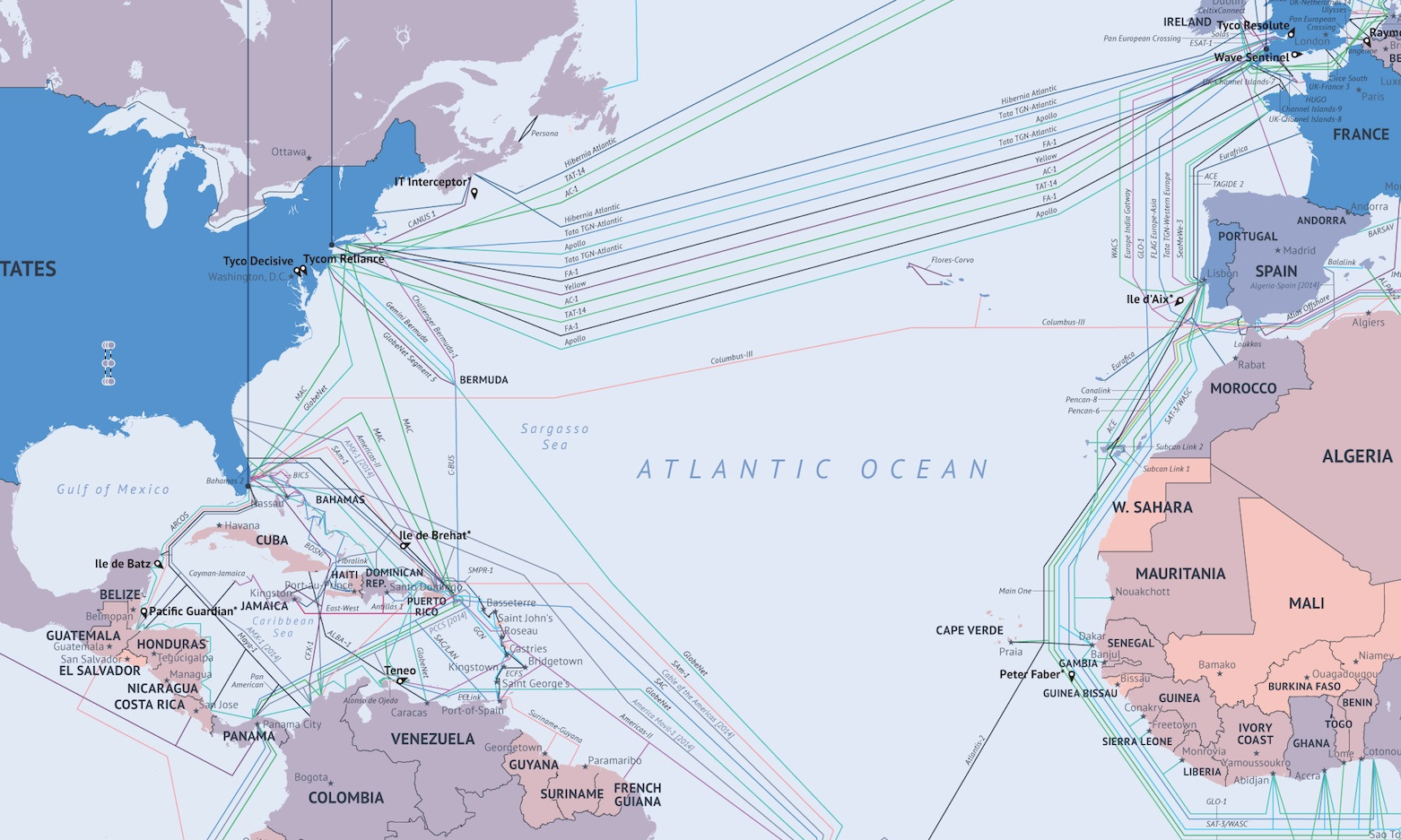 Conoce el mapa de cables que sustentan Internet | Erbol Digital Archivo